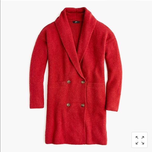 J. Crew | Jackets & Coats | Jcrew Double Breasted Sweater Coat Red ...